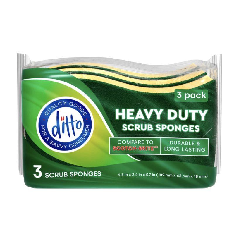Ditto Heavy Duty Scrub Sponge, 3-Sponges – BH Súper