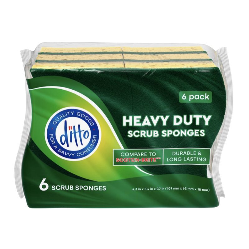 Ditto Heavy Duty Scrub Sponge, 6-Sponges – BH Súper