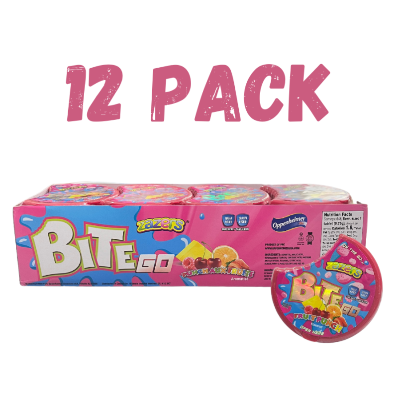 Zazzers Bite Go Fruit Punch Flavored (12 Pack – 1.4 Oz) – BH Súper